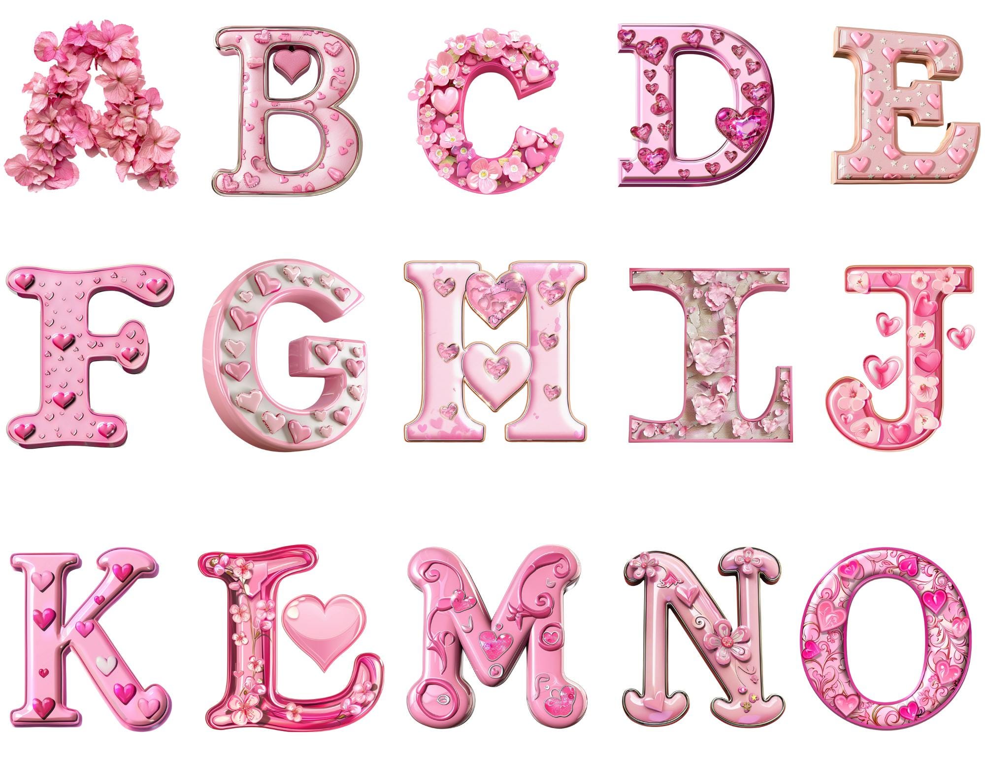 Alphabet Clipart Set, 3 Designs per Letter, Beautiful for Prints ...