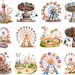 Amusement Park Clipart Bundle, Carnival Rides PNG, Digital Print ...