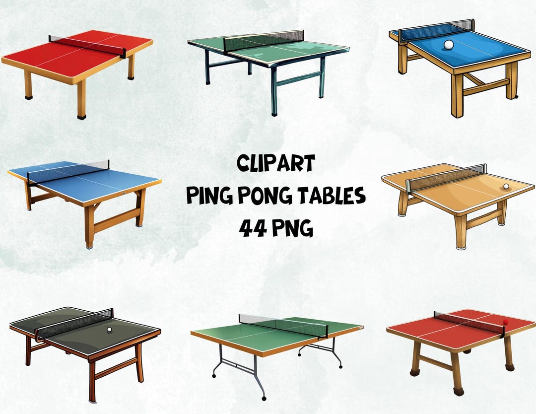 Clipart Ping Pong Tables | 44 PNG | Perfect for Sports Design and ...