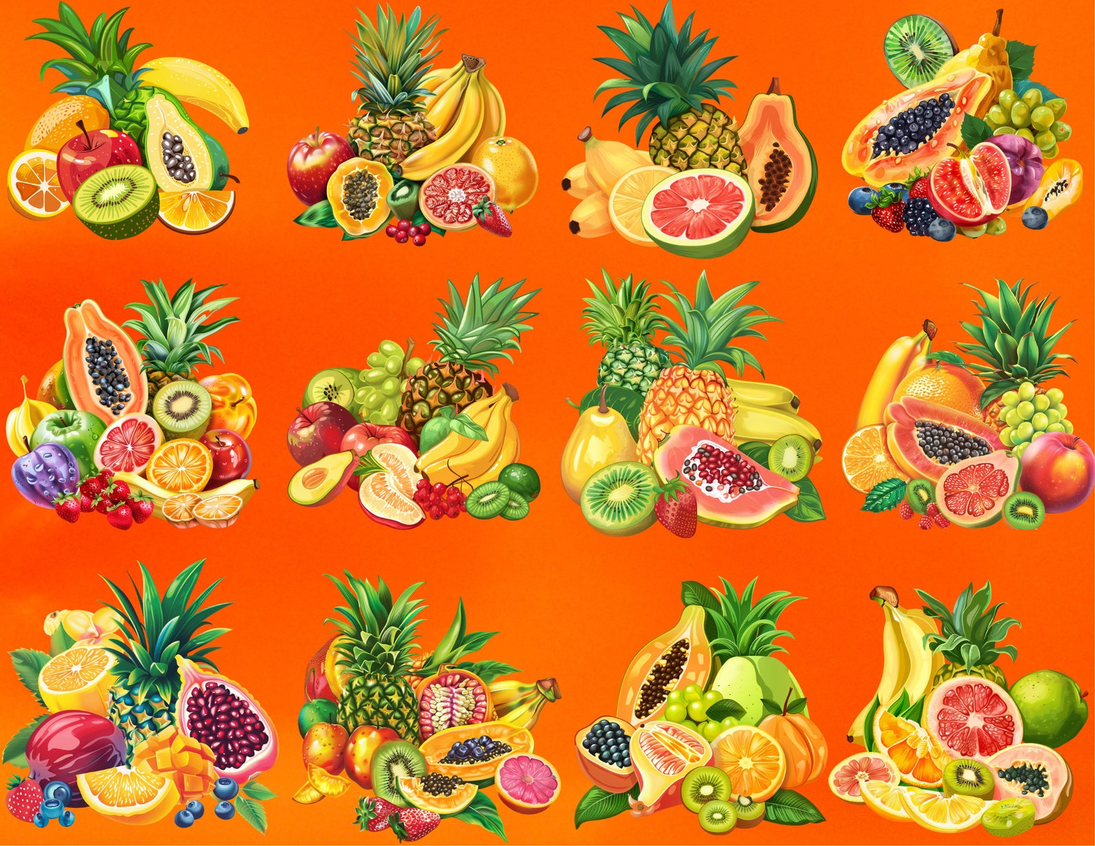 Clipart Exotic Fruits | Tropical and Exotic Fruits PNG Bundle ...