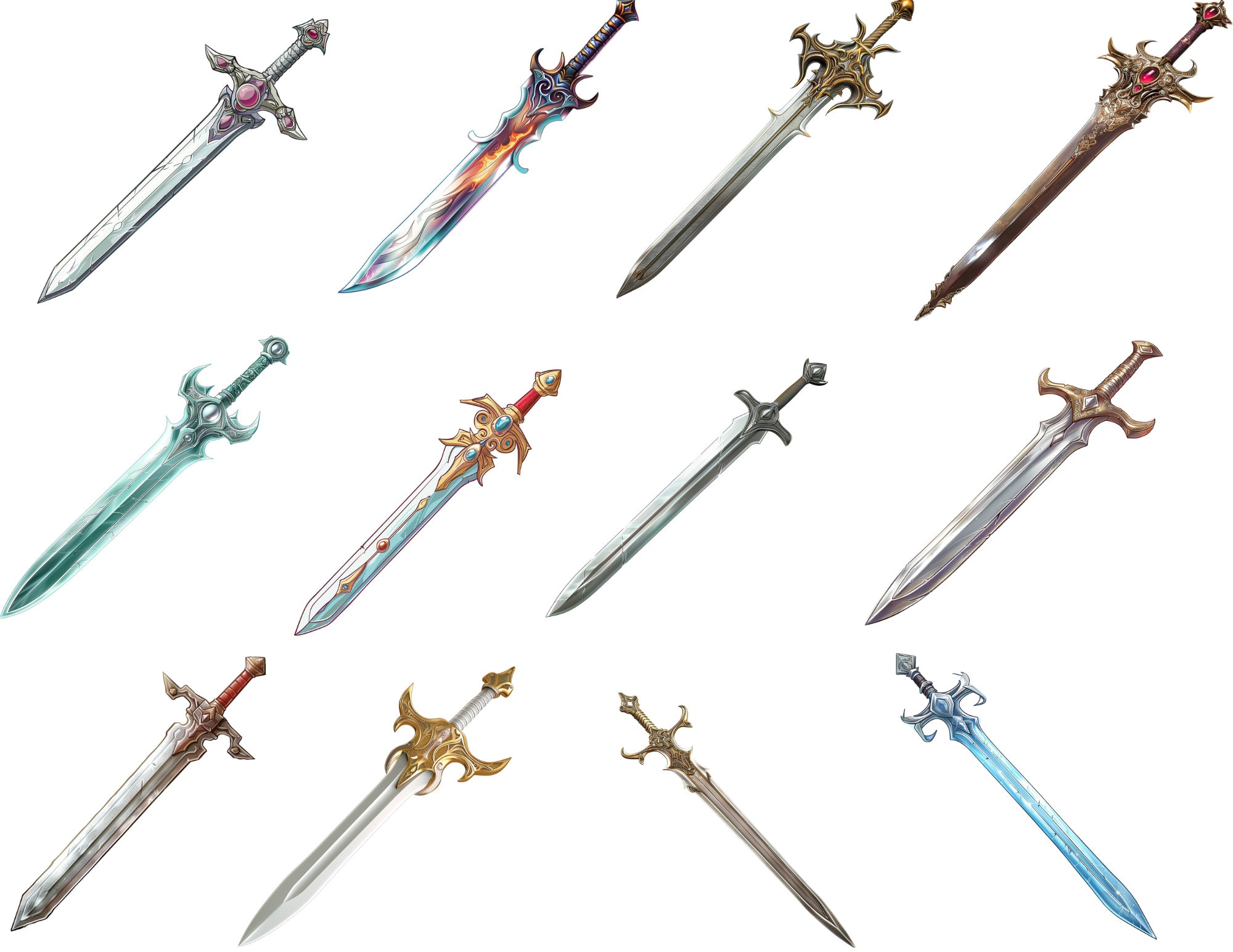 Clipart Swords | Swords Decor PNG | Digital Print Swords | Transparent ...