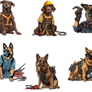 Clipart Working Dog Tool Holters | Working Dog With Tools PNG ...