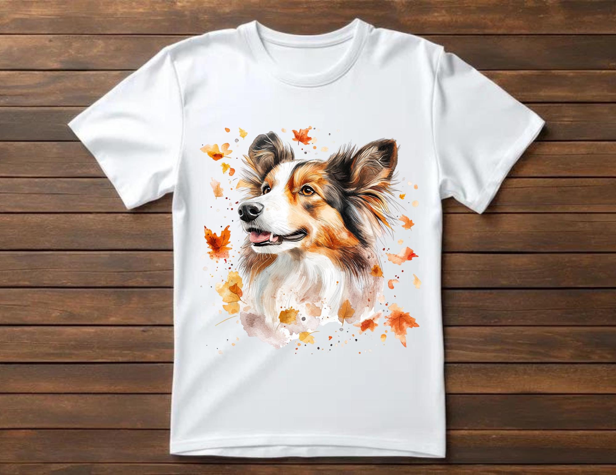 Clipart Collie Dogs in Autumn Digital Print Autumn Decor With Collie ...