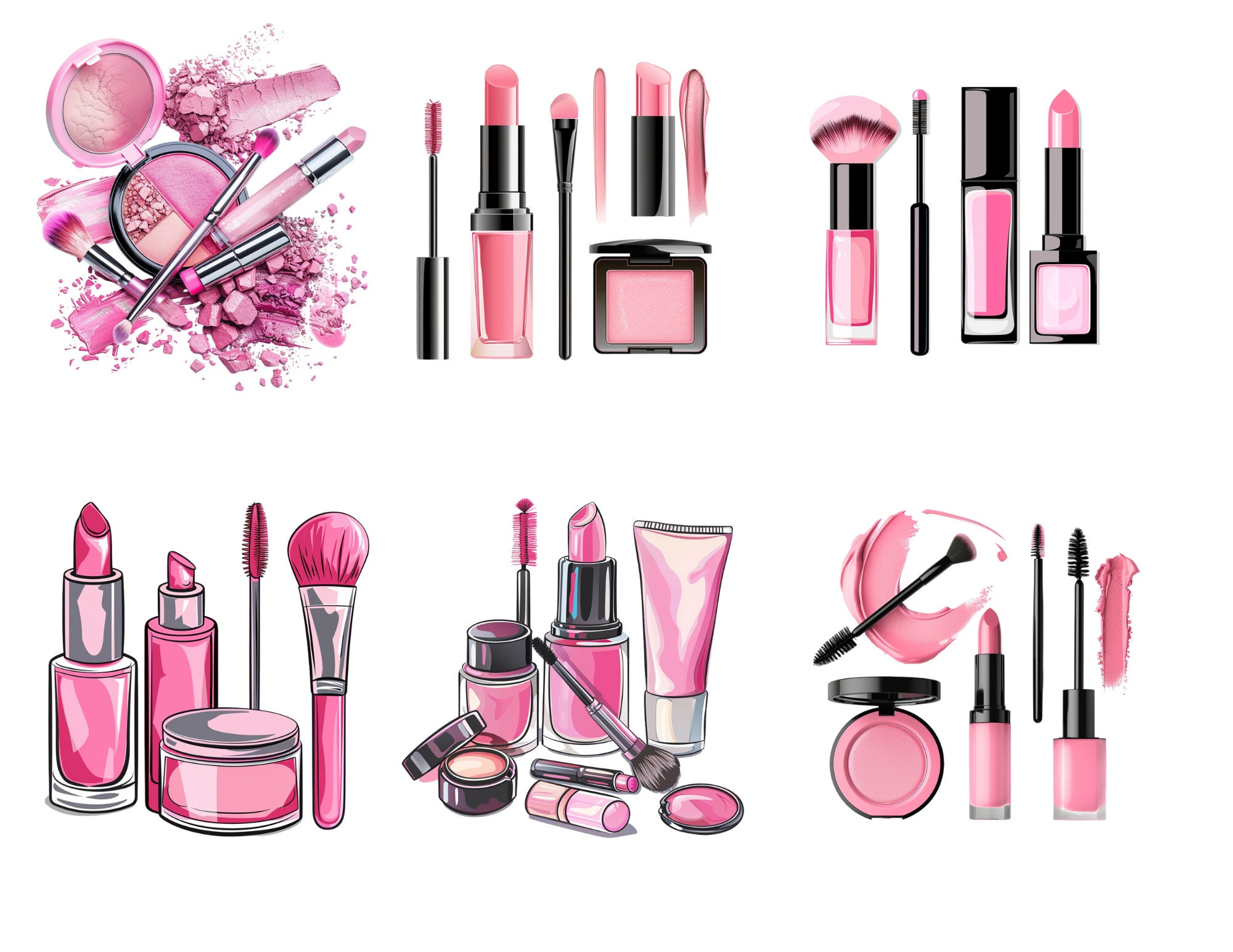 Clipart Pink Makeups | Pink Makeups PNG | Makeups Decor | Transparent ...