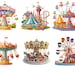 Amusement Park Clipart Bundle, Carnival Rides PNG, Digital Print ...