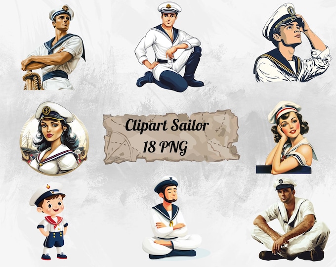 Sailor Clip Art - Vintage Sailor Printable - Sailor With Seal Printable ...