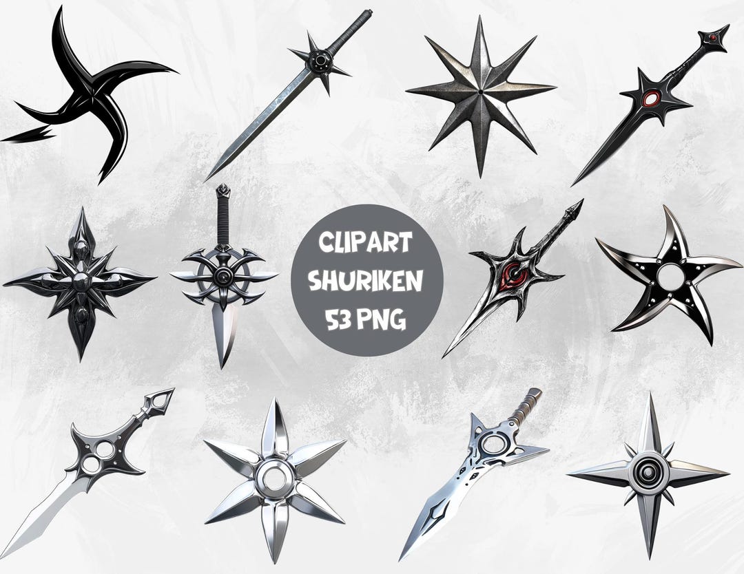 Clipart Shuriken Shuriken PNG Digital Print Shuriken Decor Transparent ...