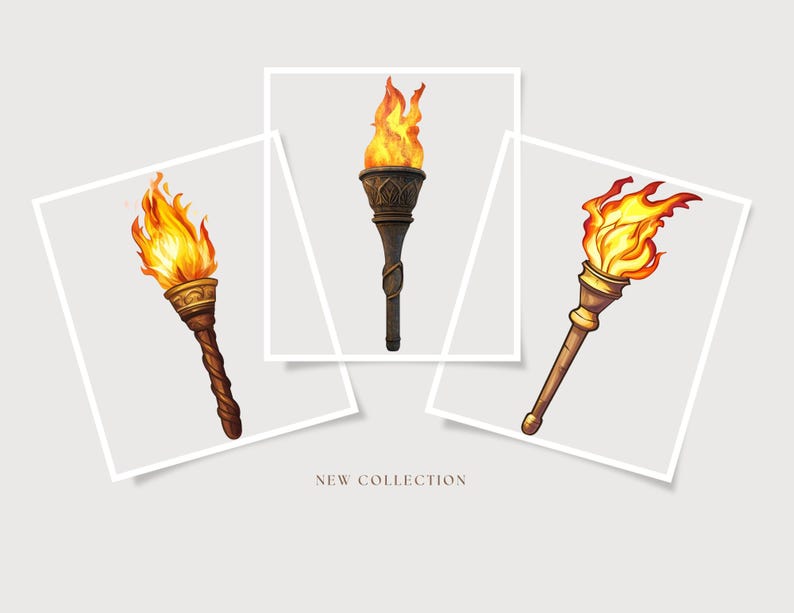 Torches Clipart Collection | 50 Pngs | Ideal for Adventure and Fantasy ...