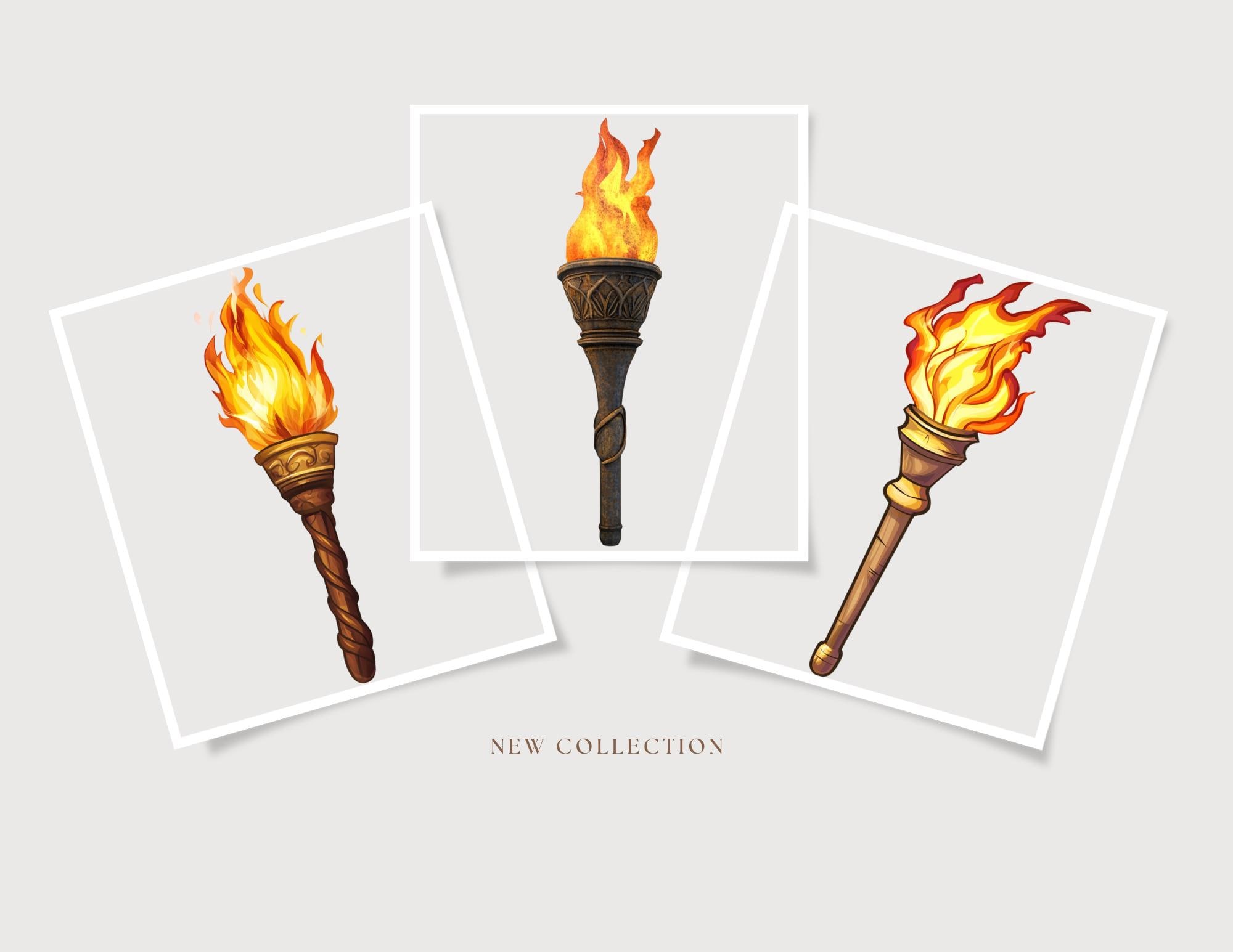 Torches Clipart Collection | 50 Pngs | Ideal for Adventure and Fantasy ...