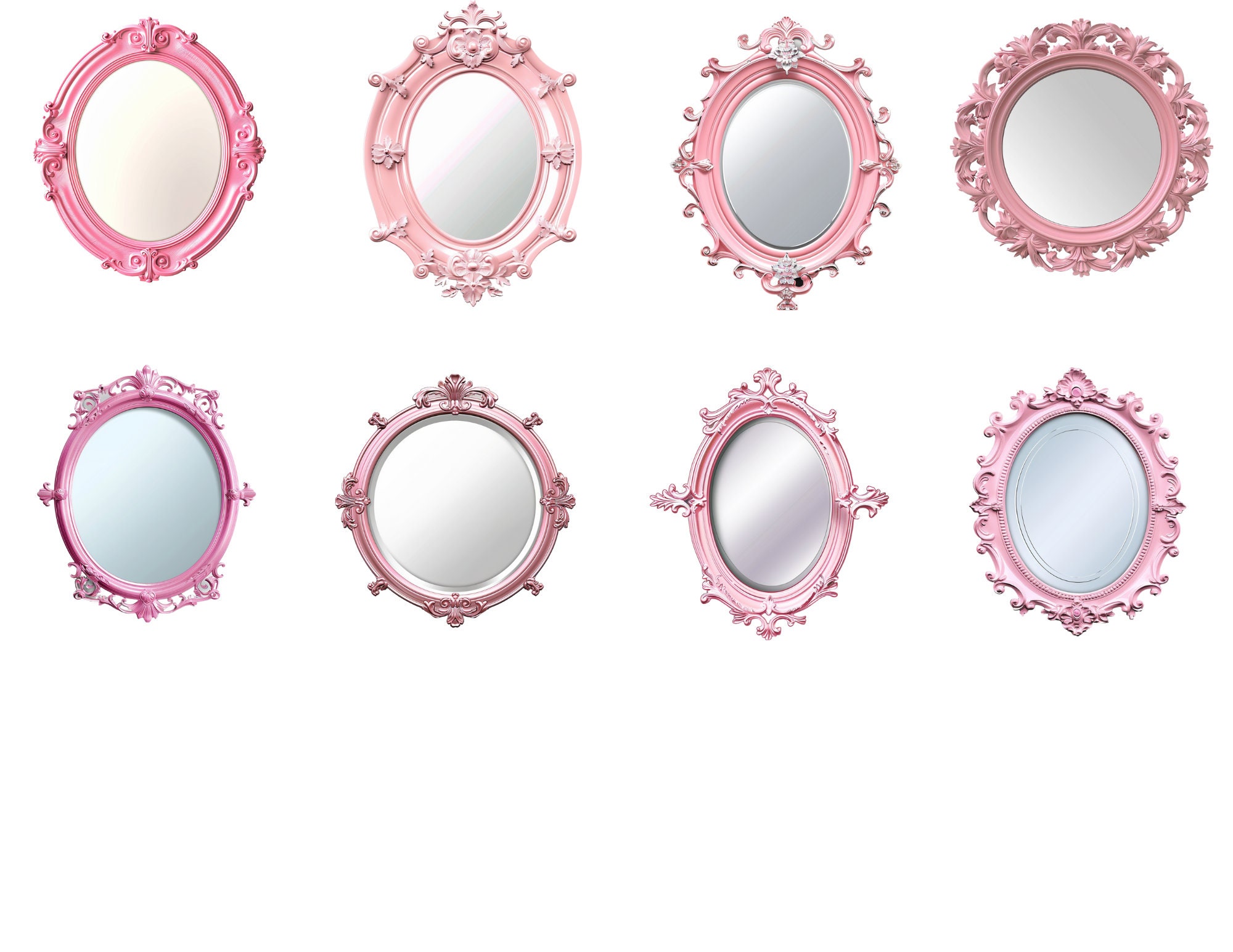 Mirrors Clipart Set | Elegant Mirrors PNG | Boho Chic Mirrors Bundle ...