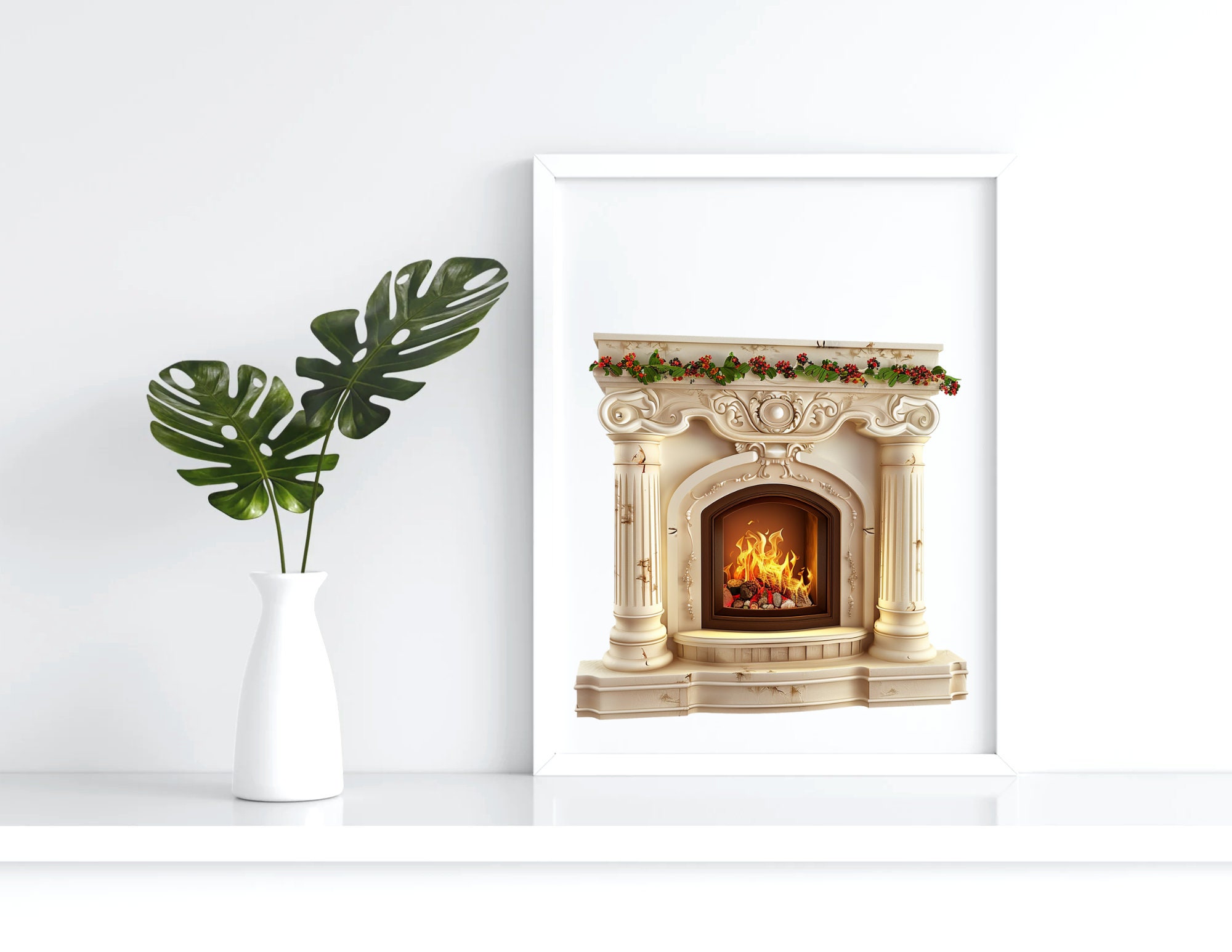 Clipart Fireplaces | Colorful Fireplaces PNG | Digital Print Fireplaces ...