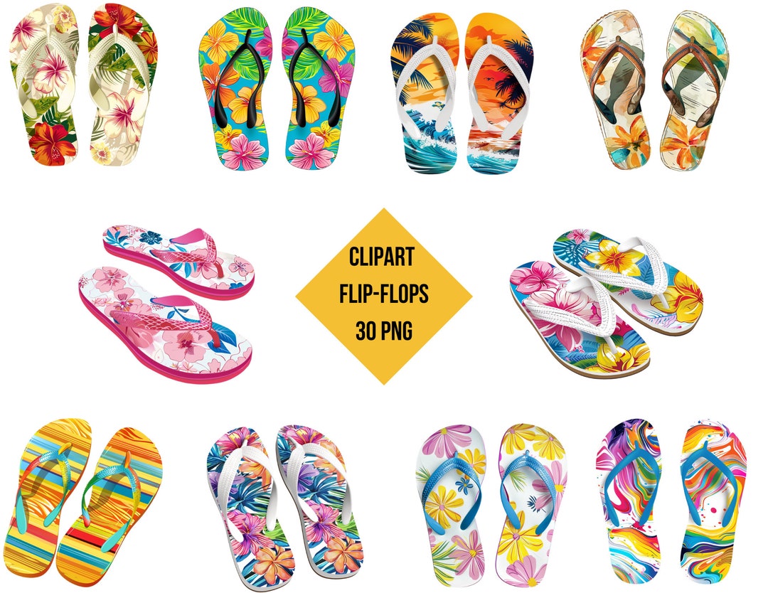 Clipart Flip-flops Flip-flops PNG Digital Print Flip-flops - Etsy