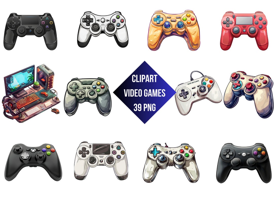 Video Game Consoles and Controllers Clipart Set | Illustration for ...