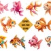 Clipart Cute Fish | Colorful Fish PNG | Digital Print Fish Decor ...