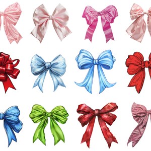 Clipart Pretty Bows | Colorful Bows PNG | Digital Print Bows ...