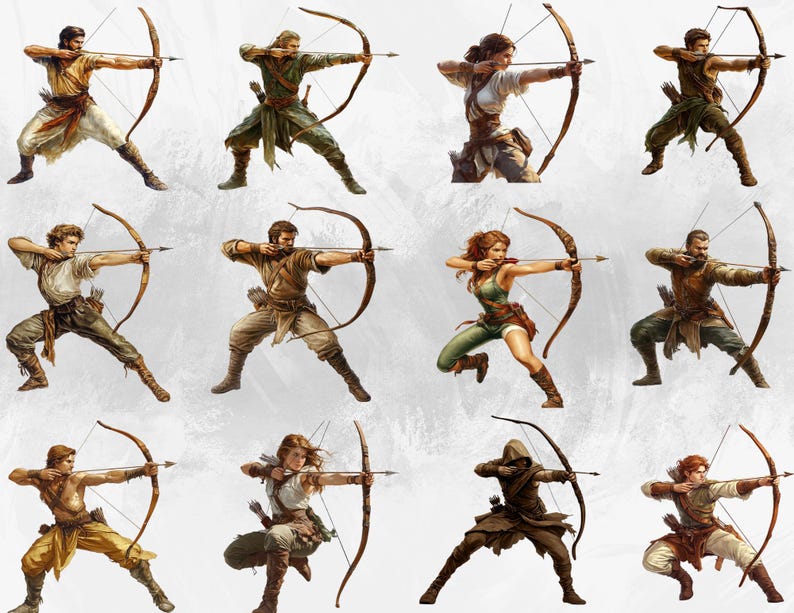 Clipart Archers Art | Digital Print Archers 56 PNG | Digital Print ...