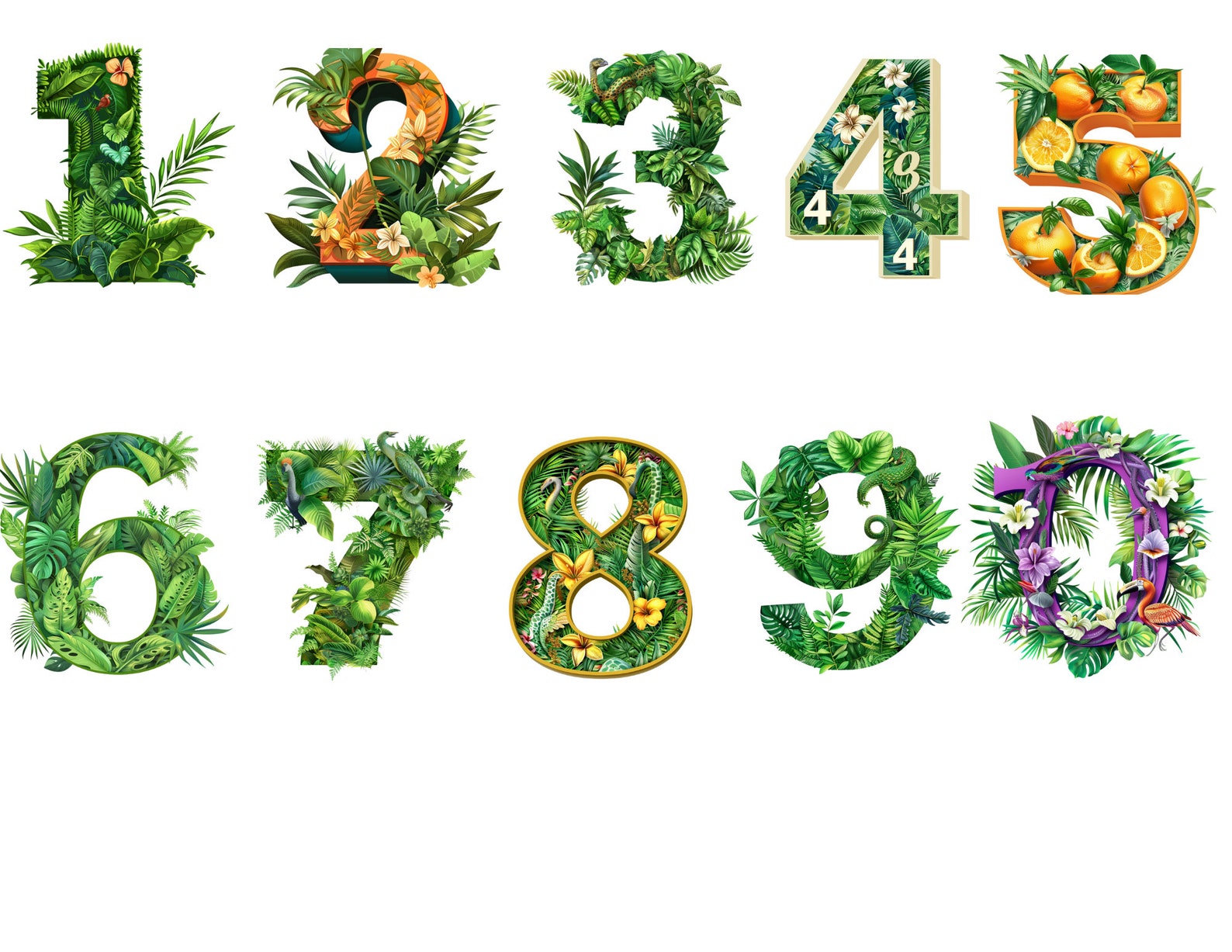 Clipart Safari Numbers | Safari Numbers PNG | Digital Print Safari ...