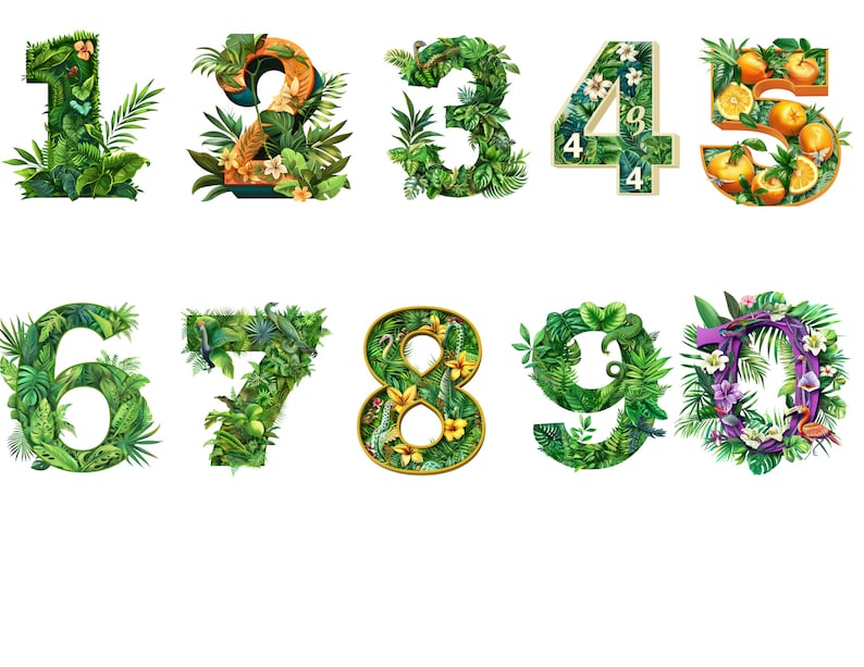 Clipart Safari Numbers | Safari Numbers PNG | Digital Print Safari ...