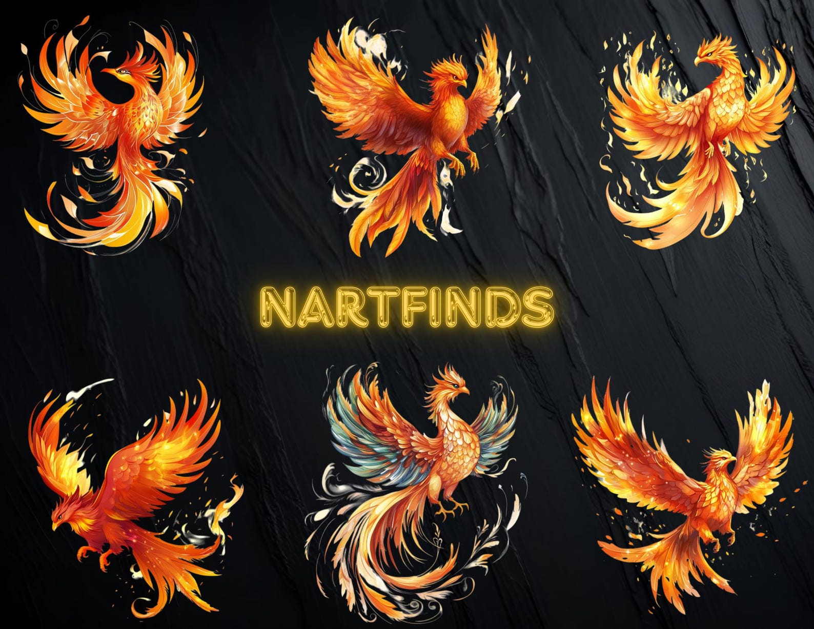 Phoneix Birds Set Clipart | Phoneix Designs 24 PNG | Digital Print ...