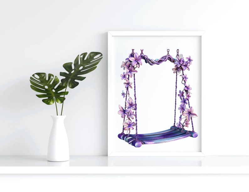 Swing Clipart Bundle | Floral Swings PNG | Digital Print Pretty Swings ...