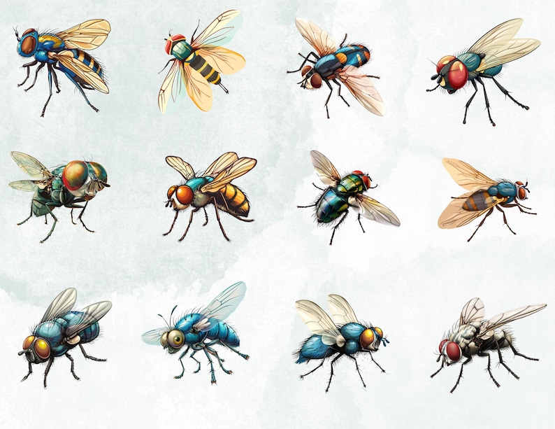Clipart Cute Flies | Stylish Flies Graphics | Digital Insects ...