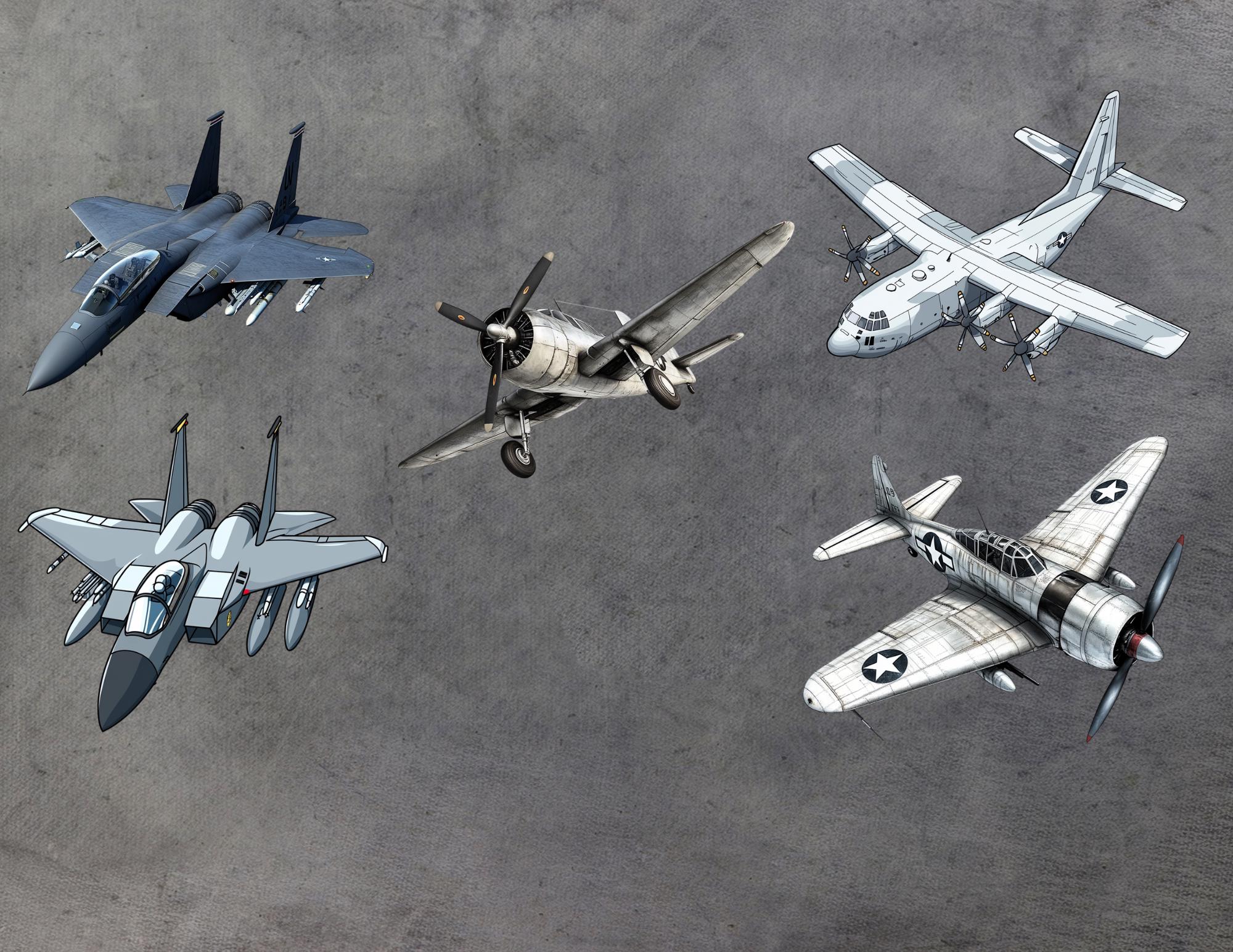 Military Airplanes Clipart | Army Airplanes 60 PNG | Digital Print ...