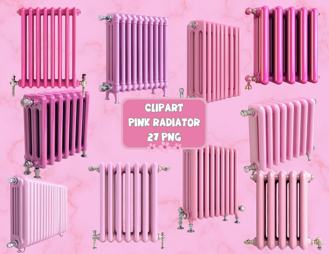 Pink Radiator Clipart Bundle | 27 PNG Stylish Heating Designs ...
