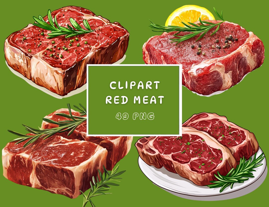 Red Meat Clipart Bundle – 49 Pngs for Bold and Flavorful Designs ...