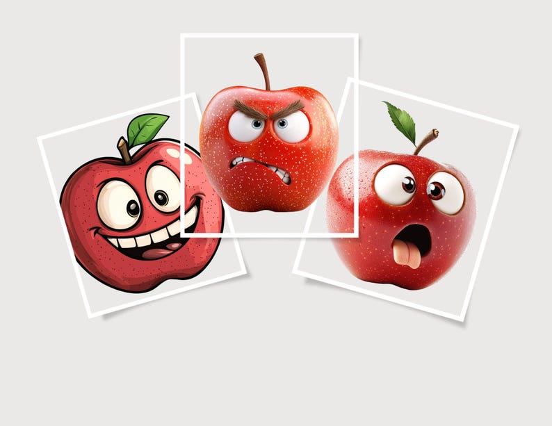 Clipart Funny Apples | 57 PNG Funny Apples | Digital Print Cute Aplles ...