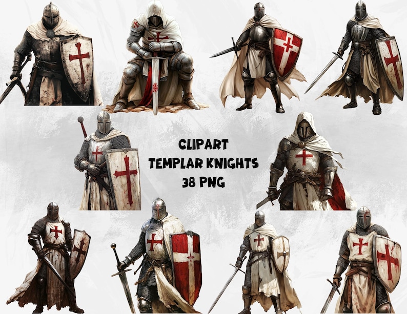 Clipart Templar Knights | Historical Knights Wall Decor | 38 PNG Images ...