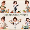 10 Cute Girl Baker Baking Clipart, Cute Chef Girl, Colorful Kitchen ...
