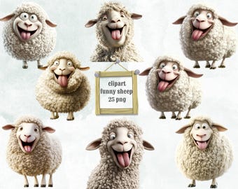 Sheep Clipart, 18 Digital Farm Animals Clipart, PNG Transparent ...
