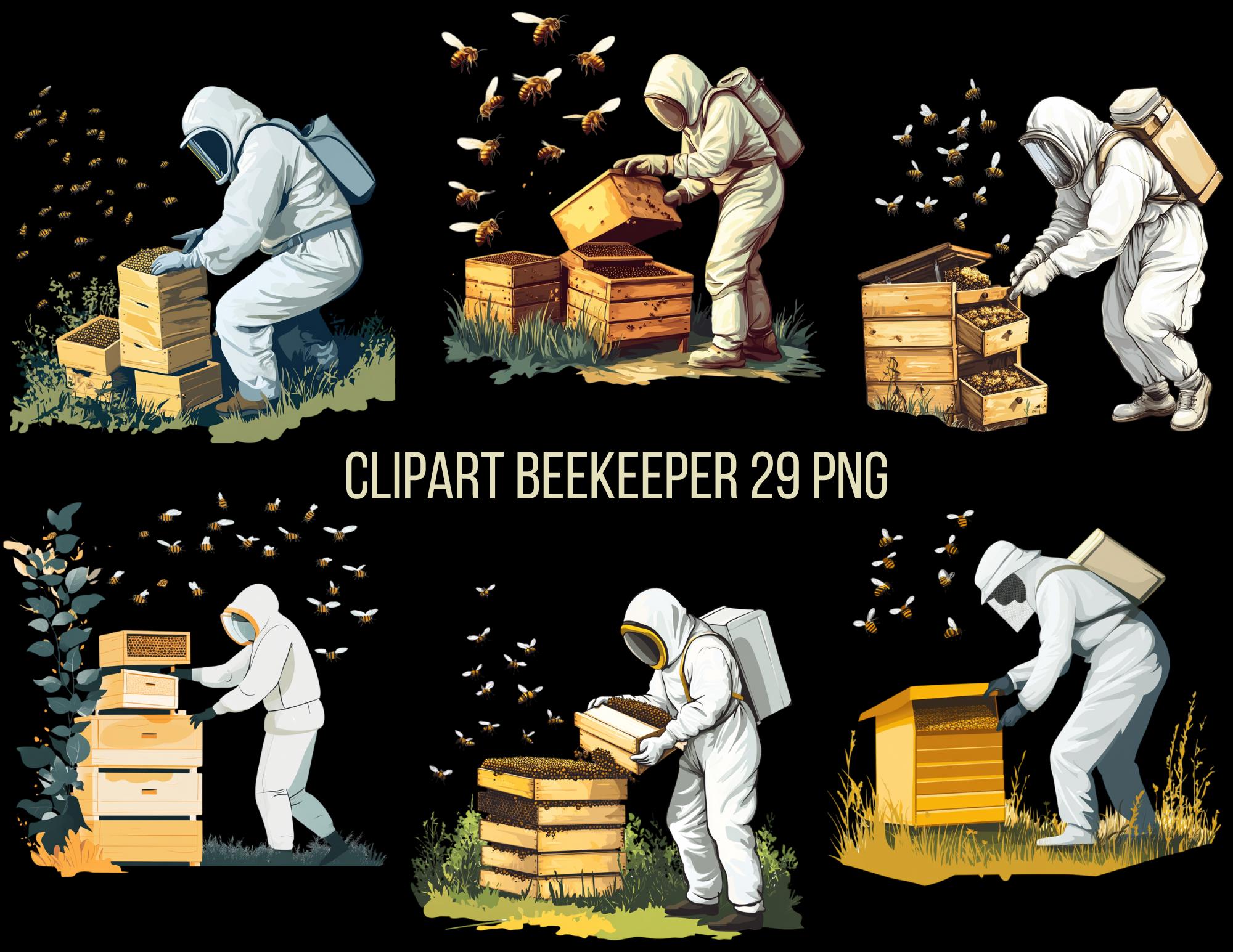 Beekeeper Clipart Bundle,digital Bee Hive,apiculture PNG for ...