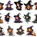 Cute Witches Clipart Set | 37 High-resolution PNG Illustrations for ...