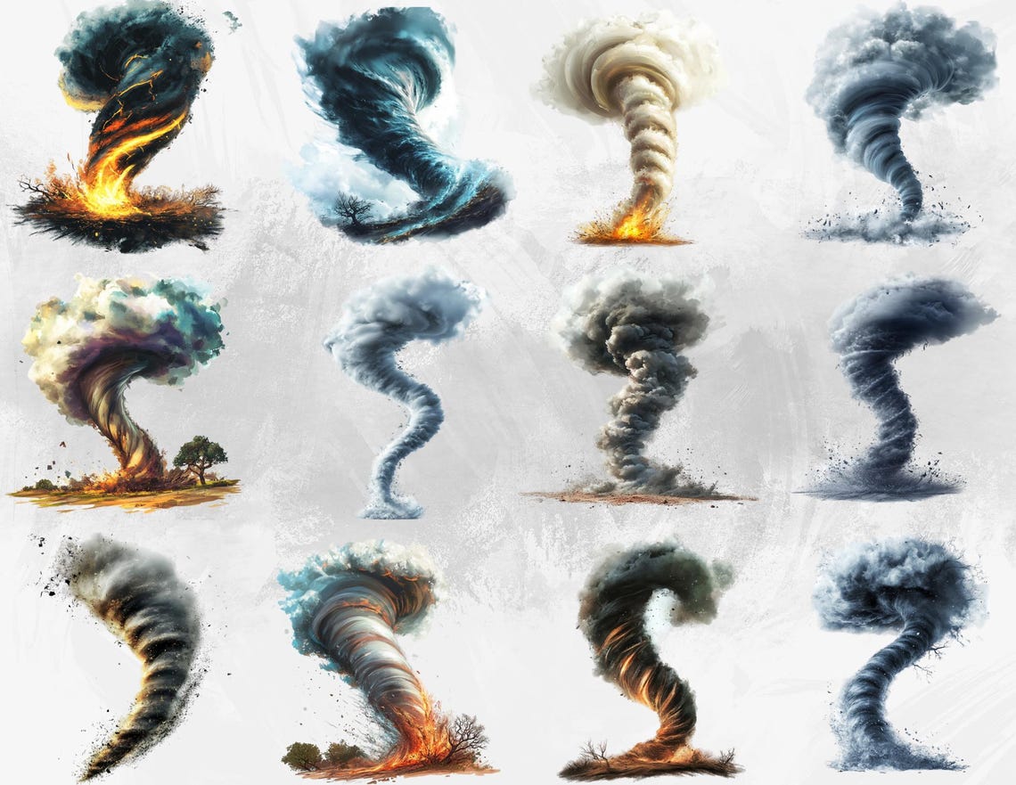 Clipart Tornadoes | Artisitc Storm Illustrations | Unique Decor ...