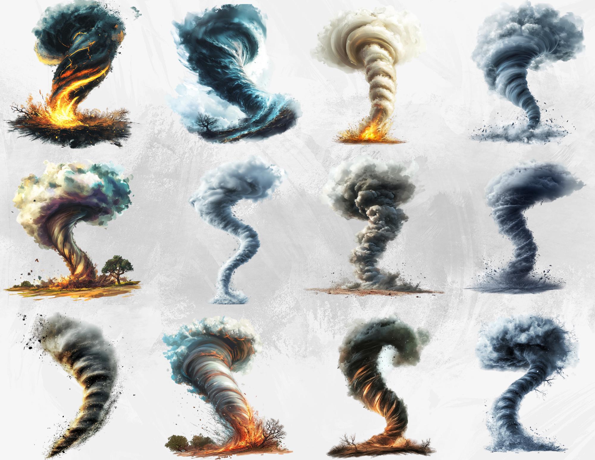 Tornado Clipart Bundle, Tornado Storm Illustration, Natural Disaster ...