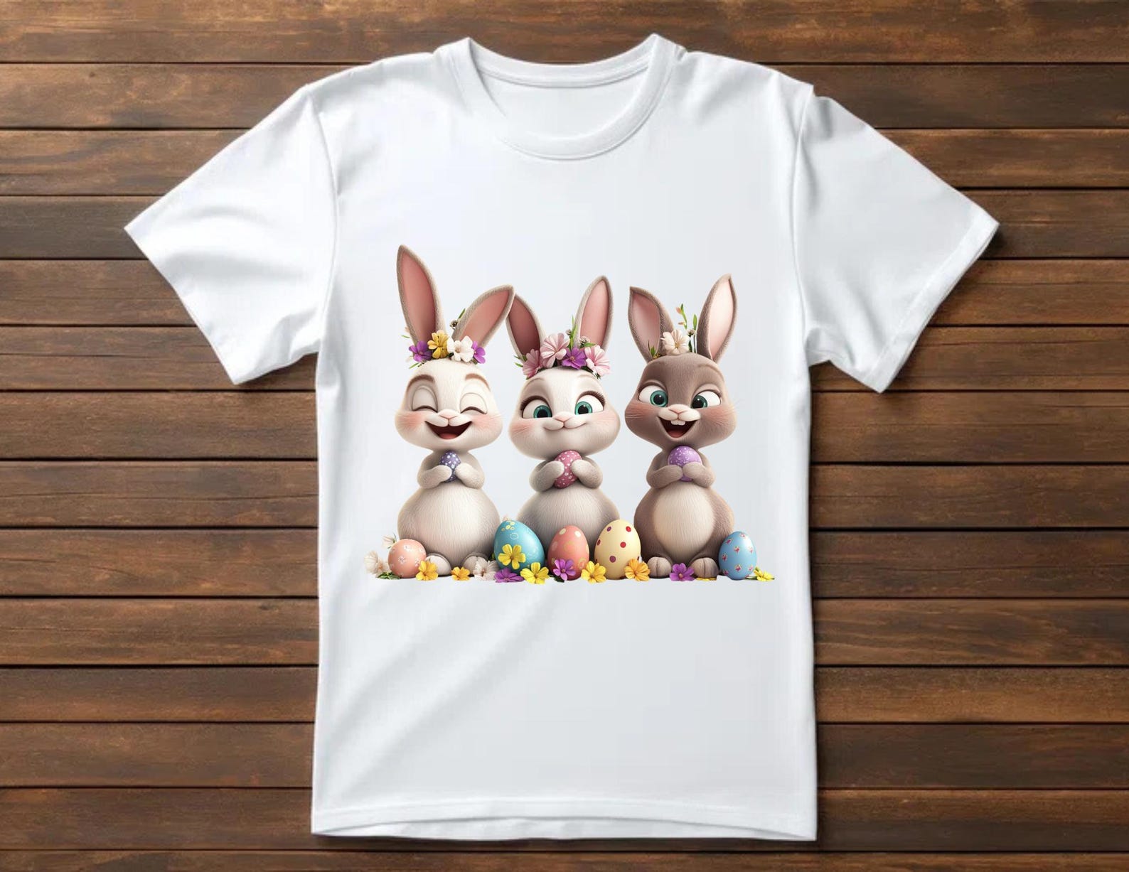 Easter Bunny Trio Clipart, Cute Rabbit Family PNG Bundle, Digital ...