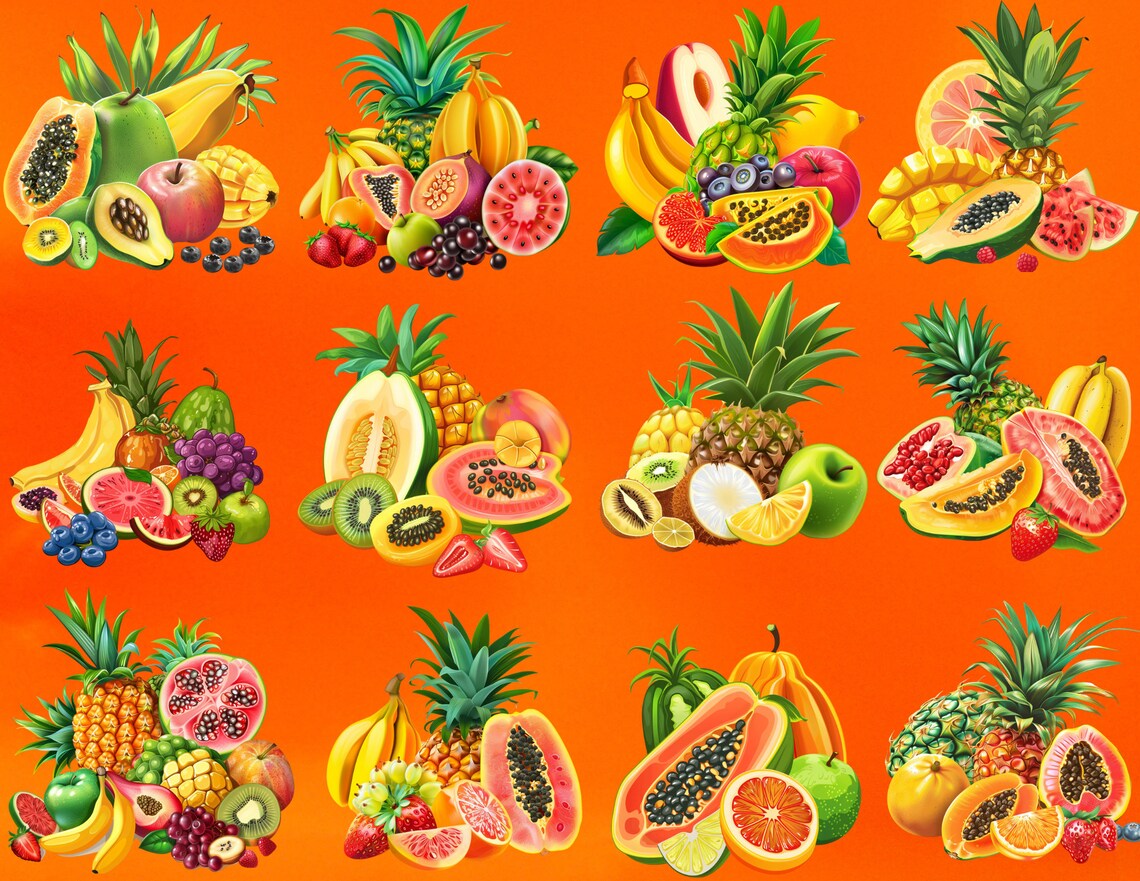 Clipart Exotic Fruits | Tropical and Exotic Fruits PNG Bundle ...