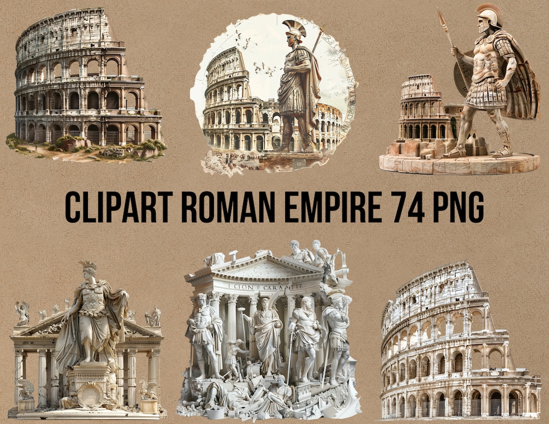 Roman Empire Clipart Print | Digital Art of Colosseum & Rome | Ancient ...