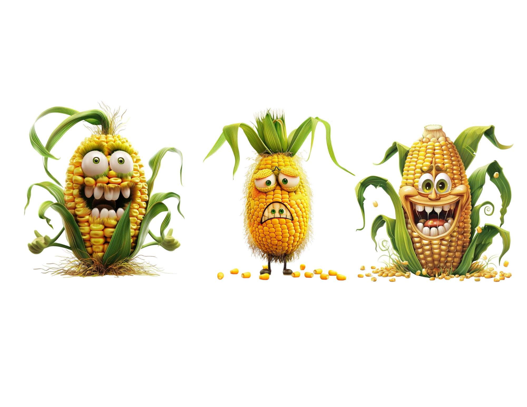 Clipart Funny Corns Set | Funny Corns 44 PNG | Digital Print Cute Corns ...