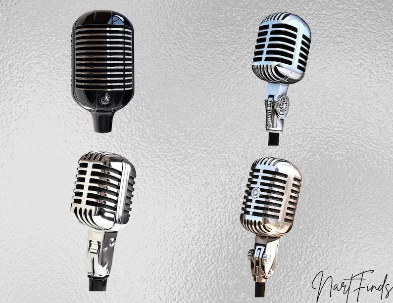Microphone Clipart Bundle, Studio Mic Clipart, Professional Microphone ...