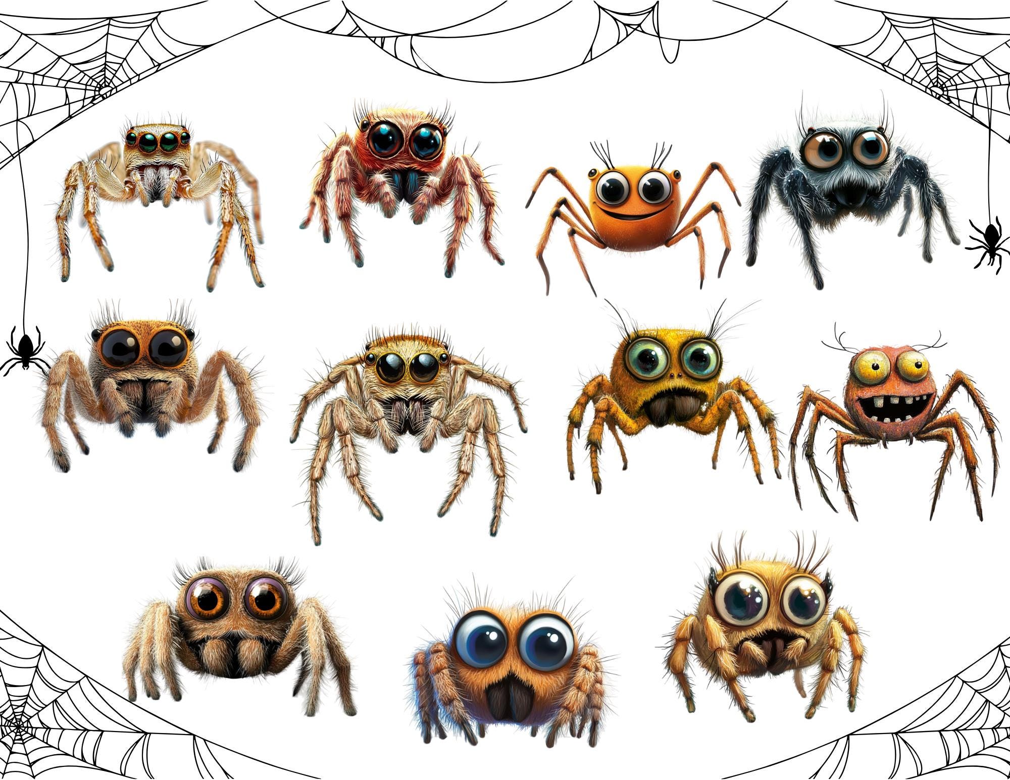 Funny Spiders Clipart | Spiders 49 PNG | Digital Print Pretty Spiders ...