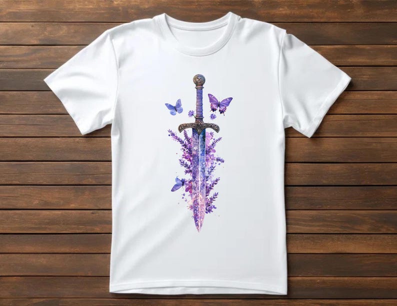 Purple Magic Sword Clipart Bundle, 40 PNG, Floral Swords PNG, Mystic ...