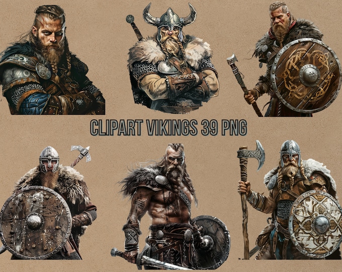 Watercolor Viking Clipart, 42 Viking Png, Viking Cutfile, Scandinavian ...