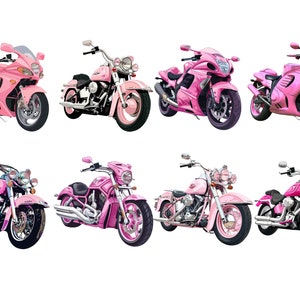 Clipart Pink Motorcycles | Pink Motorcycles PNG | Digital Print Pink ...