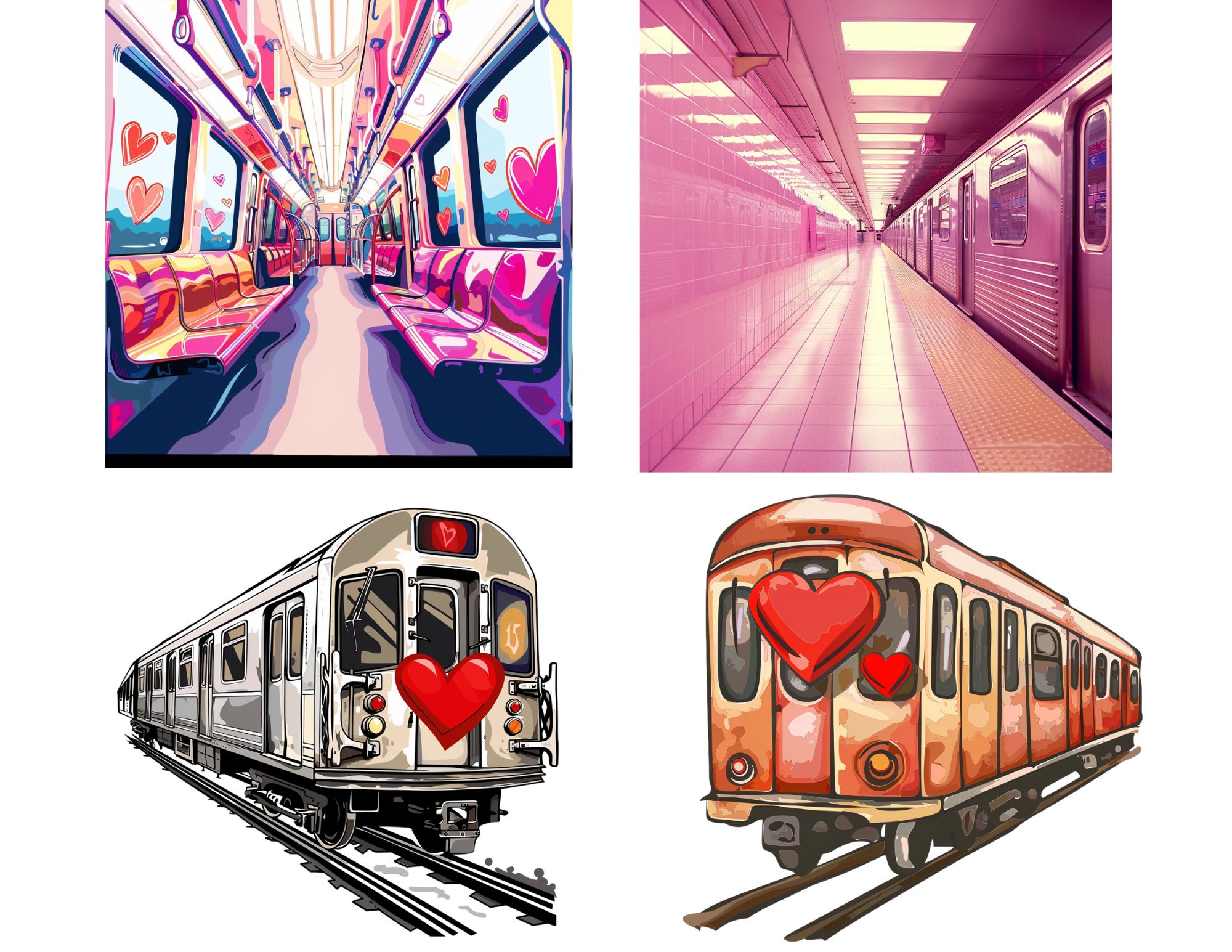 Clipart Pretty Subways | Subways PNG | Digital Print Subways Decor ...