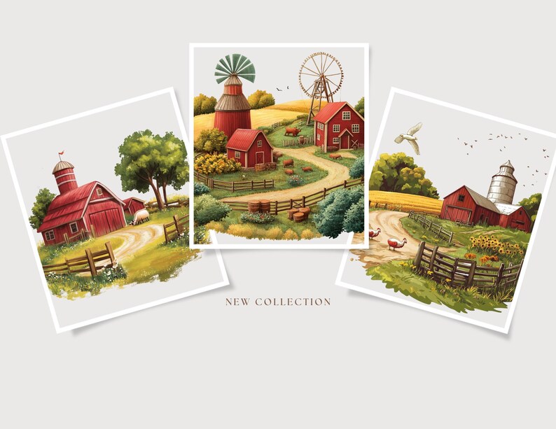 Clipart Cute Farm Life Bundle | 38 PNG Files of Barns, Countryside ...
