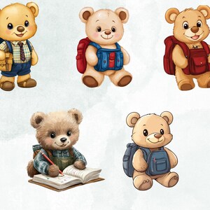 Clipart Cute School Bears | 29 Pngs | Adorable School Bear Designs ...