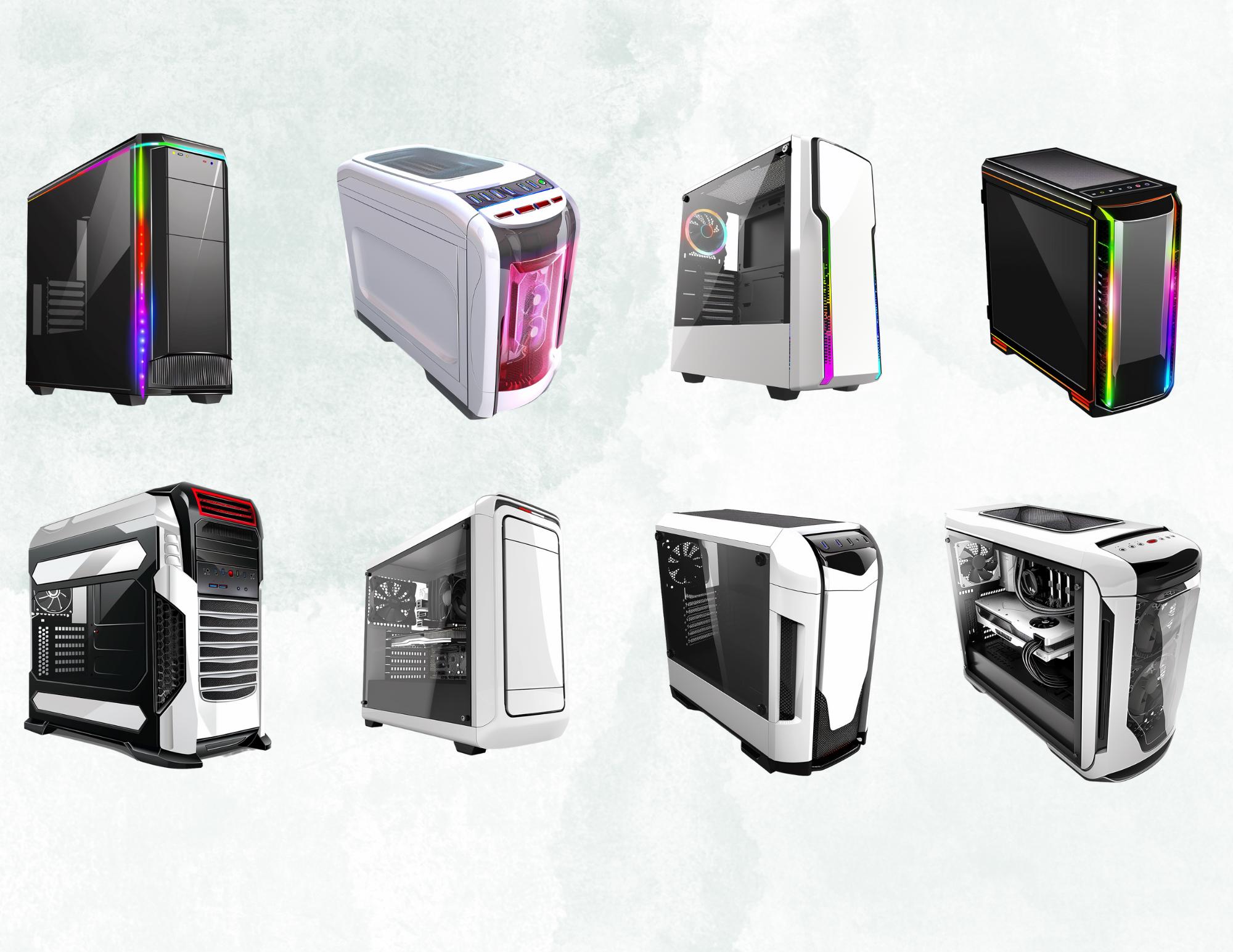 Clipart RGB Gaming PC Cases | Digital Print for Tech Enthusiasts ...