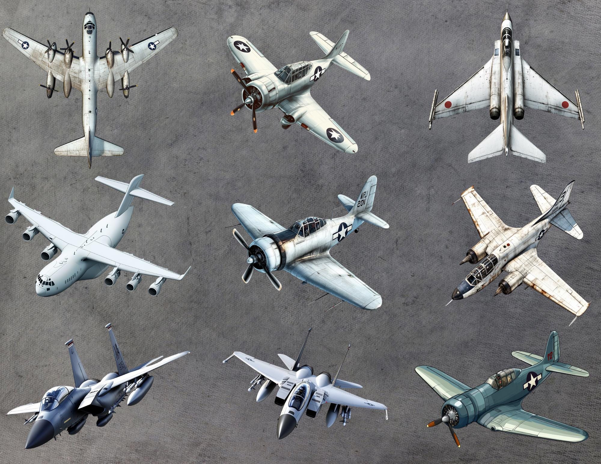 Military Airplanes Clipart | Army Airplanes 60 PNG | Digital Print ...